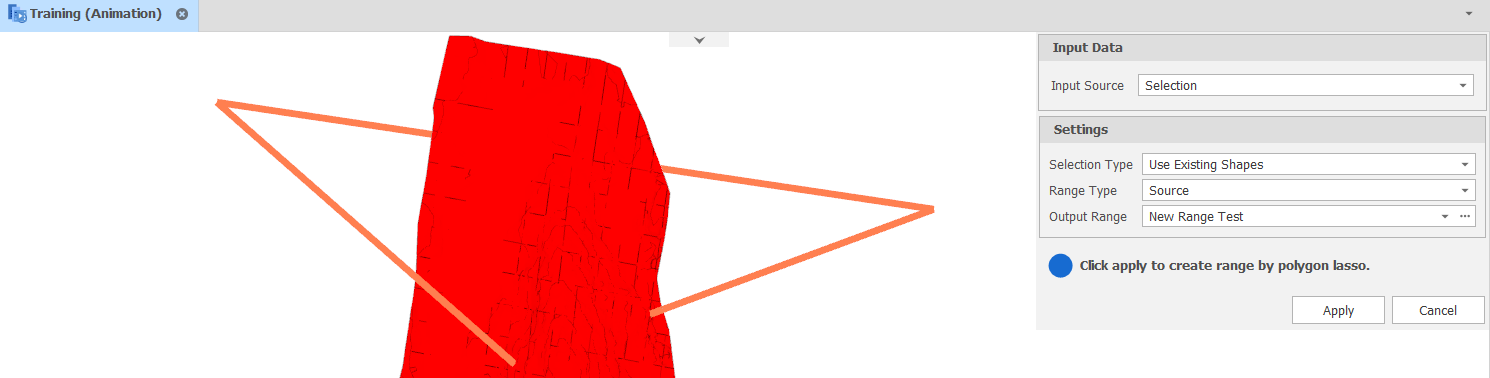 Inline Range from Drawn Shape Tool – Micromine Spry