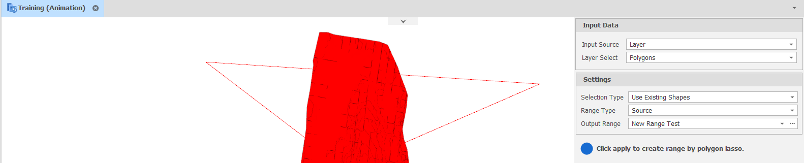 Inline Range from Drawn Shape Tool – Micromine Spry